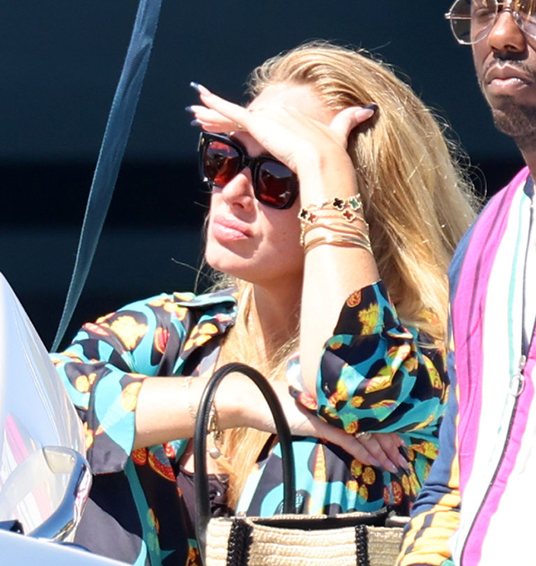 Adele Vacations in Colorful Jewels by Van Cleef & Arpels and Others